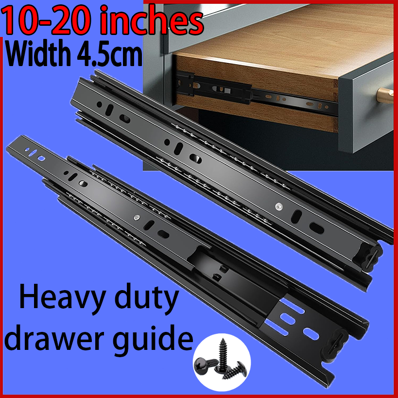 Push To Open Drawer Guide Heavy Duty Drawer Slide 3-Fold 2pcs and ...