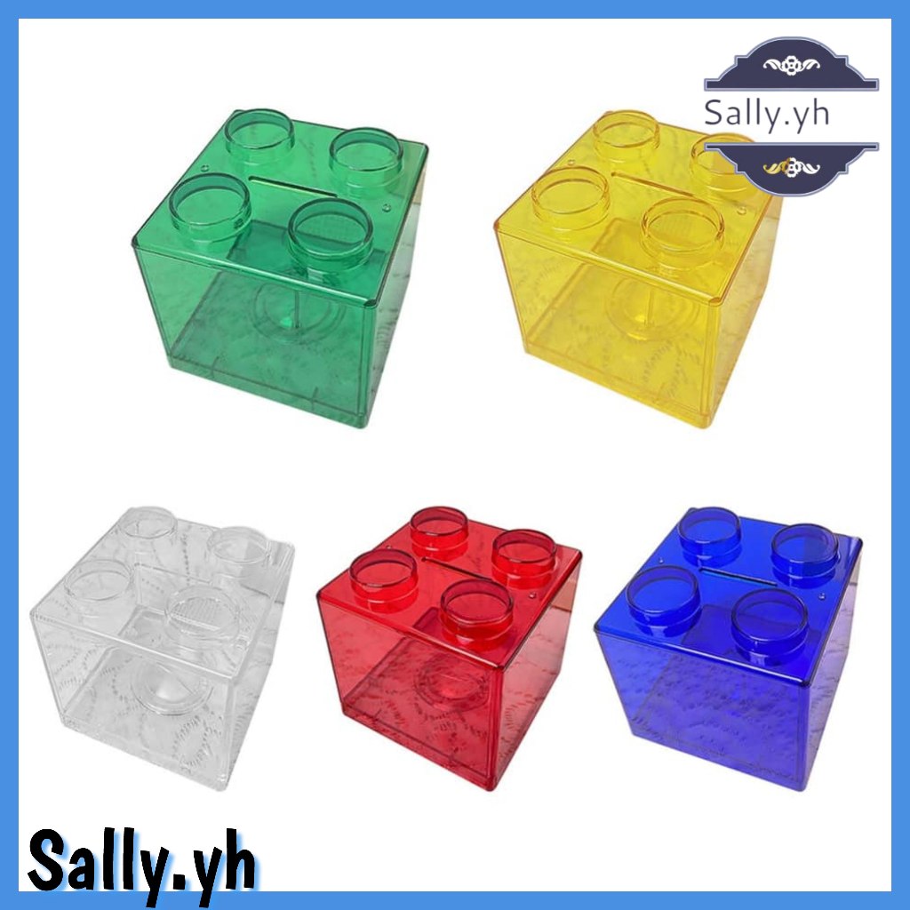 SALLY.YH 1pc Transparent Alkansya Blocks Shape Coin Box Money Bank ...