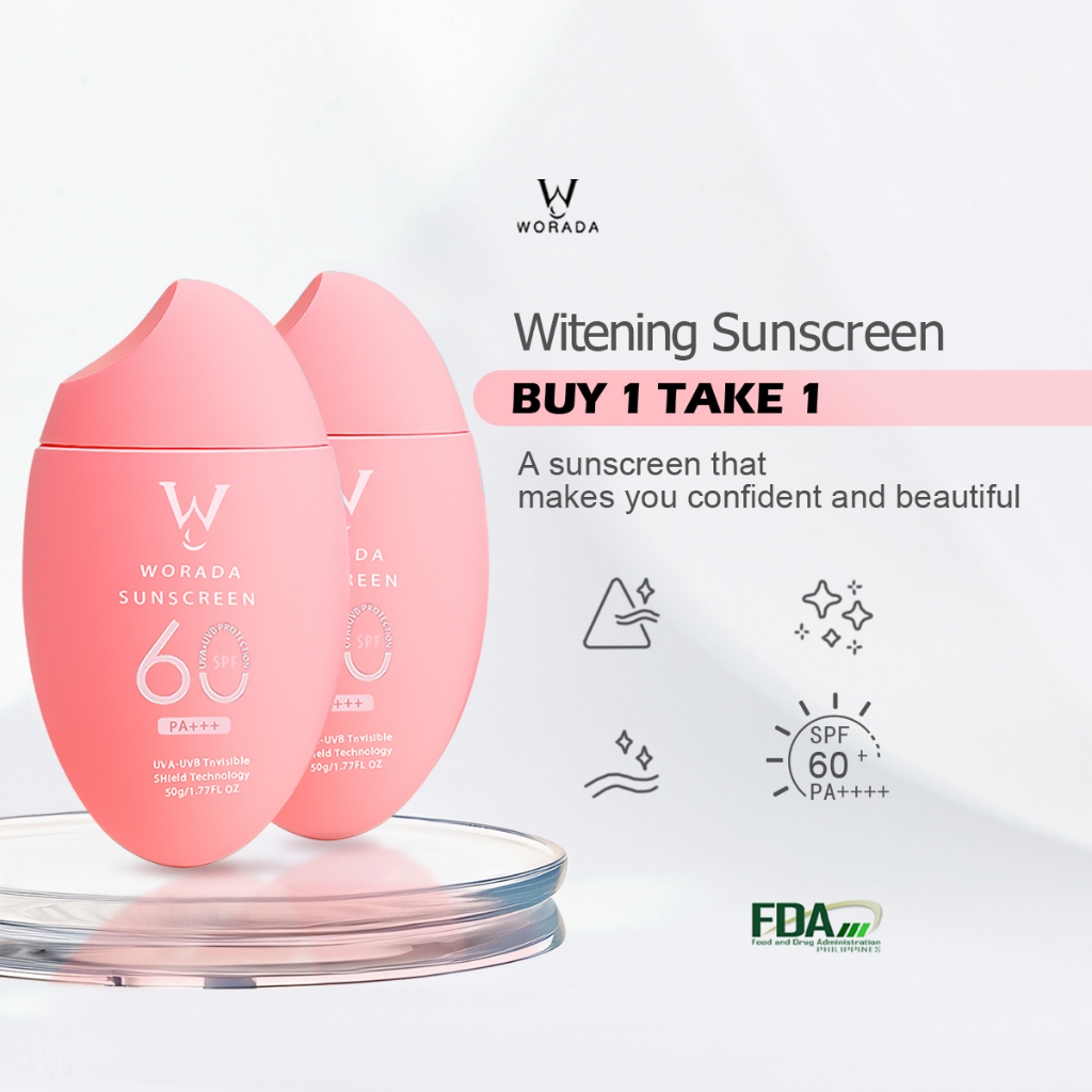 【FDA approved】WORADA facial whitening SPF60 sunscreen moisturizing ...