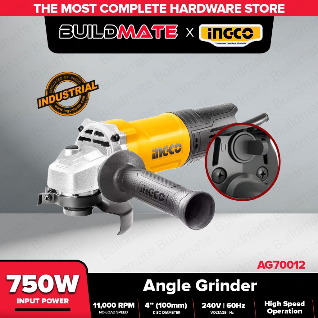 BUILDMATE Ingco Industrial Angle Grinder 700W | 750W Electric Grinder ...
