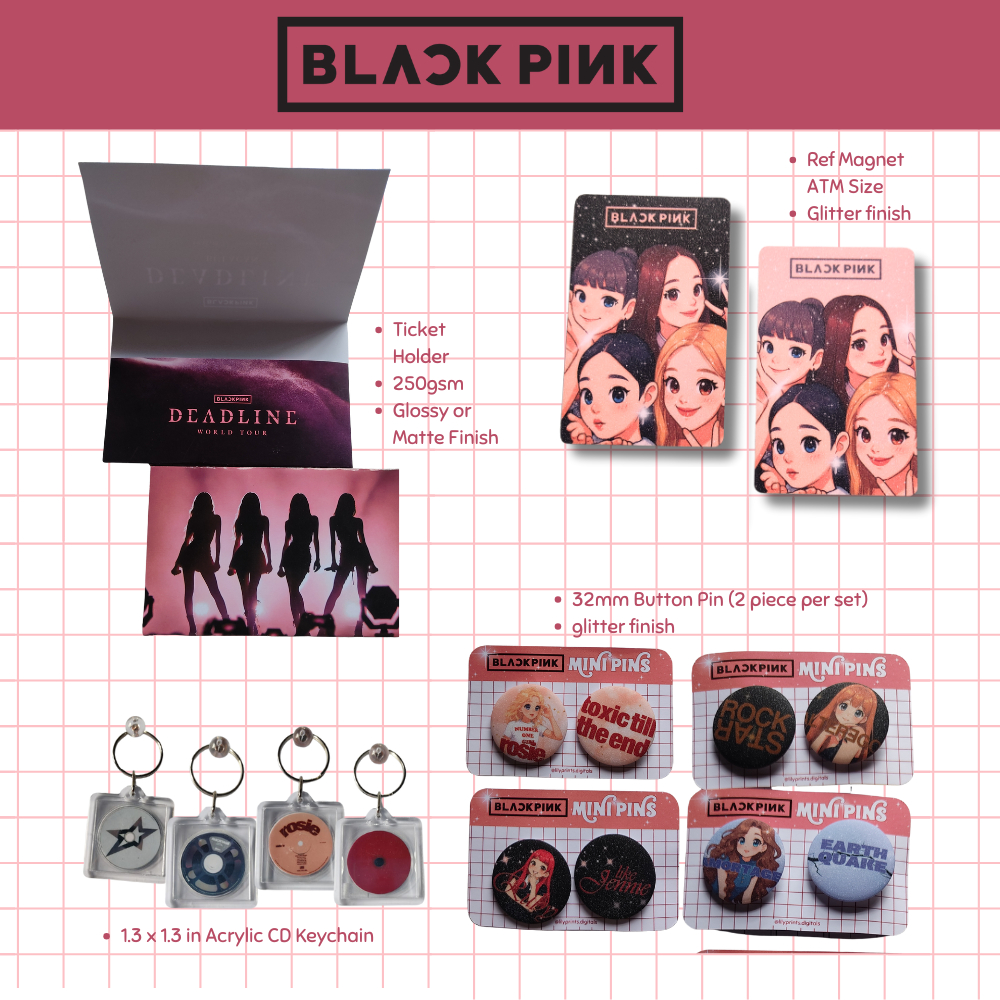 BLACKPINK Concert Bundle 2025 – Keychain, Pins, Ref Magnet, Ticket ...