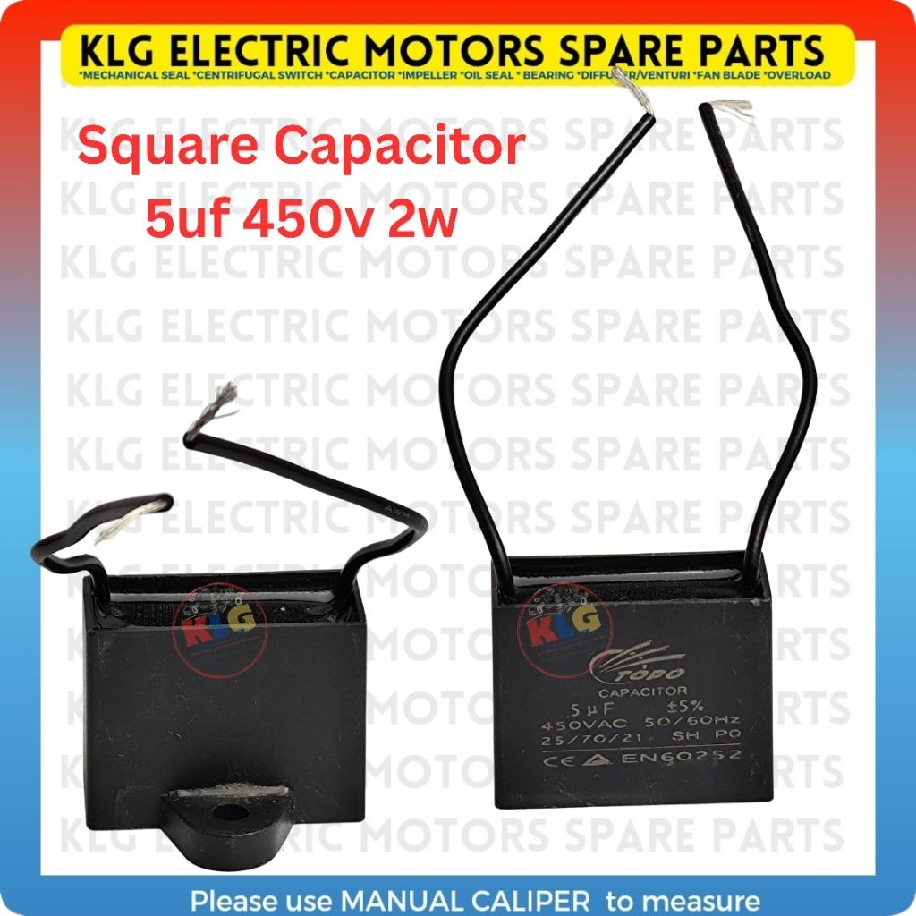 Topo square capacitor 5uf 450v 2w | water pump parts | Shopee Philippines