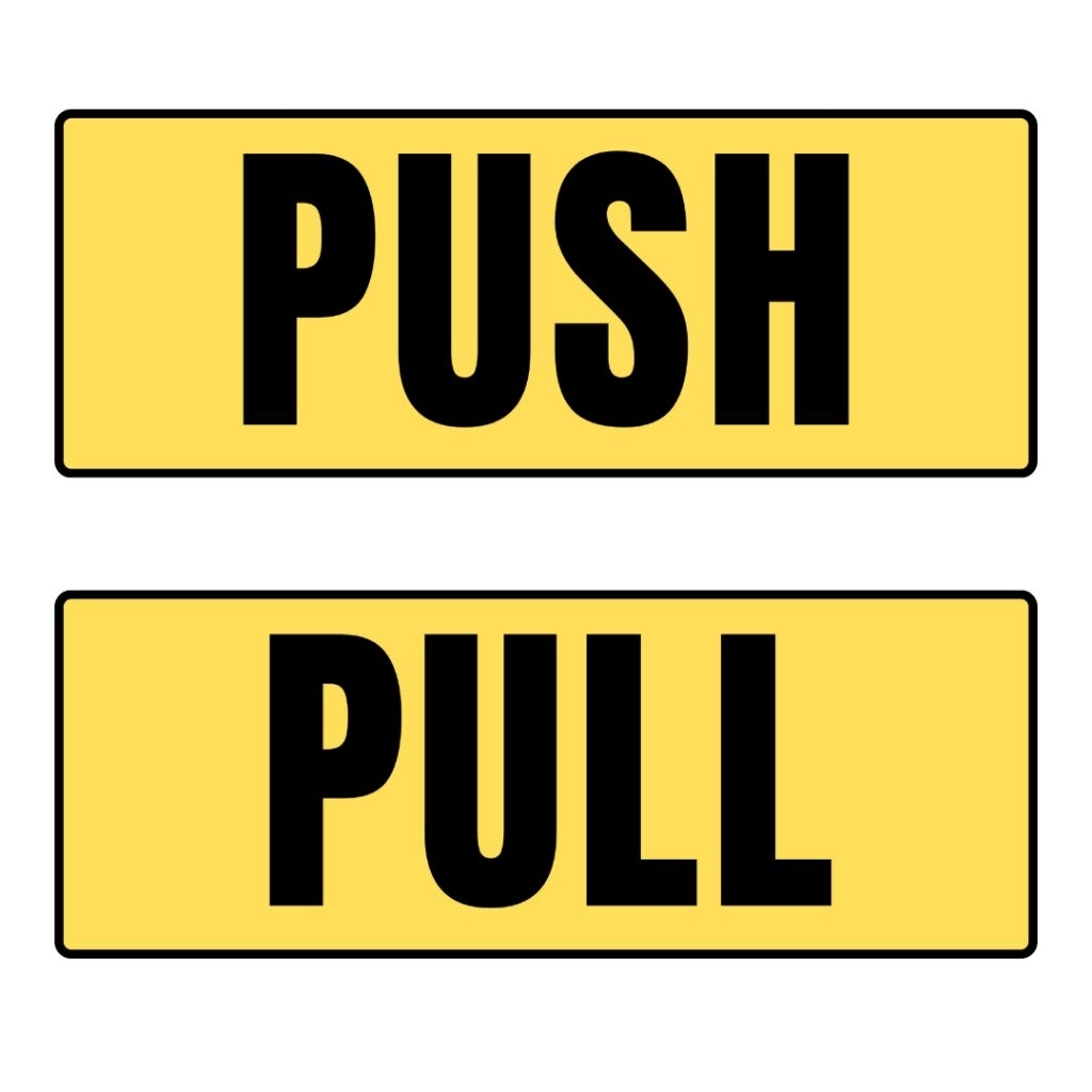 Push Pull Signage Laminated Signage 3x8 size | Shopee Philippines