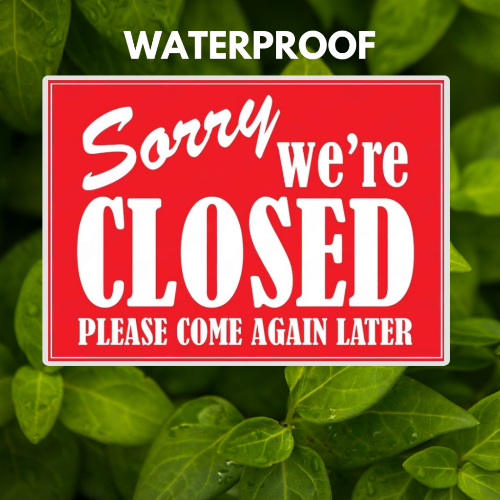 Sorry We’re Closed Sign – Waterproof Laminated Store Signage (A4 & A5 ...