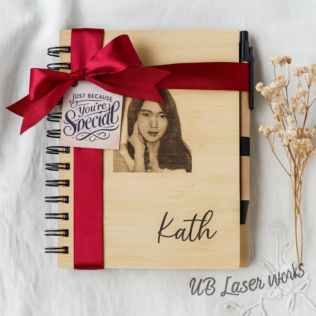 Personalized Bamboo Notebook Laser Engrave | Shopee Philippines