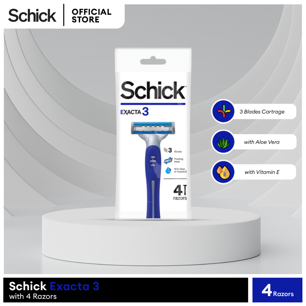 Schick Disposable Exacta 3 Bag with 4pcs Razors | Shopee Philippines