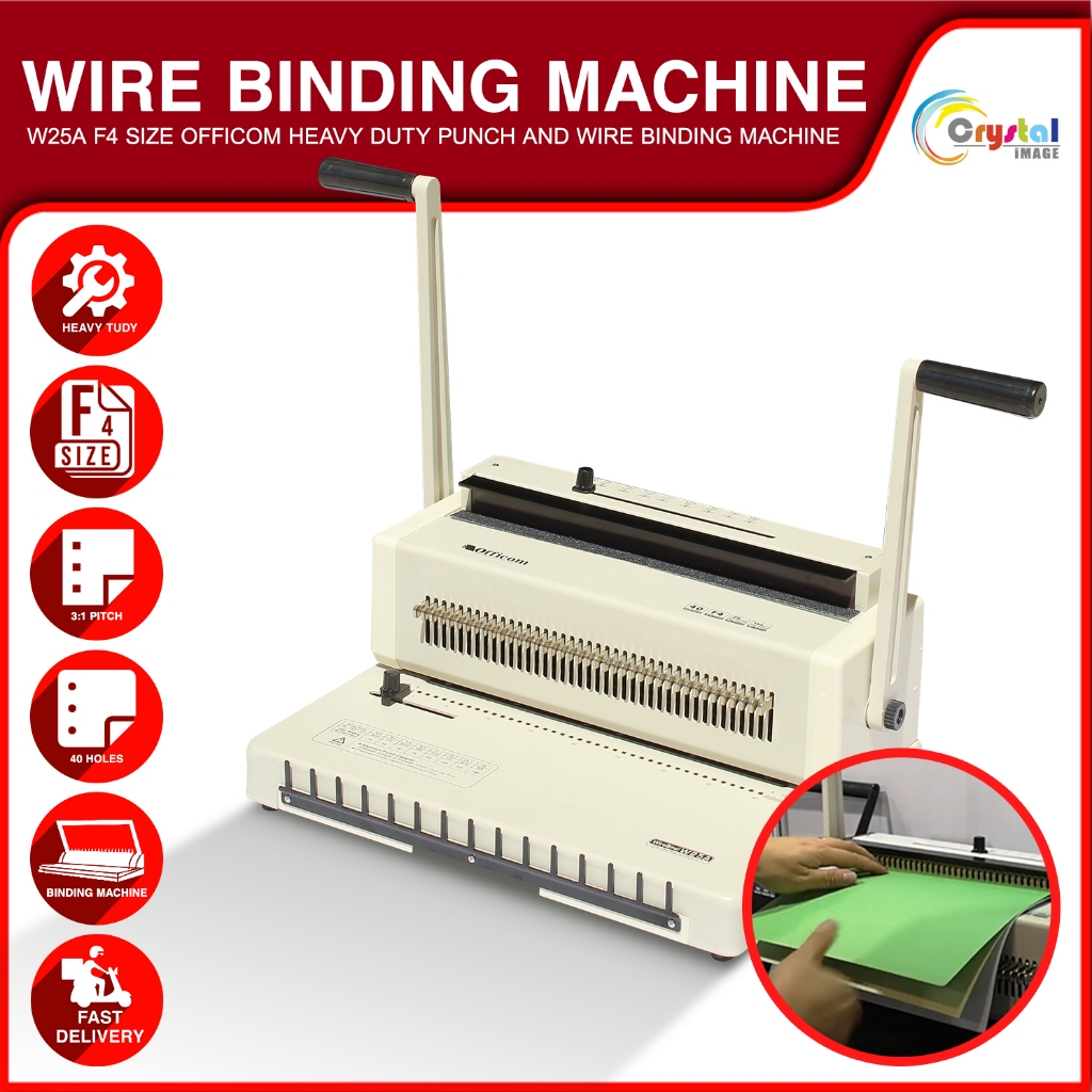Officom Wire Ring Binding Machine W25A F4 Size Binder Machine Punch and ...