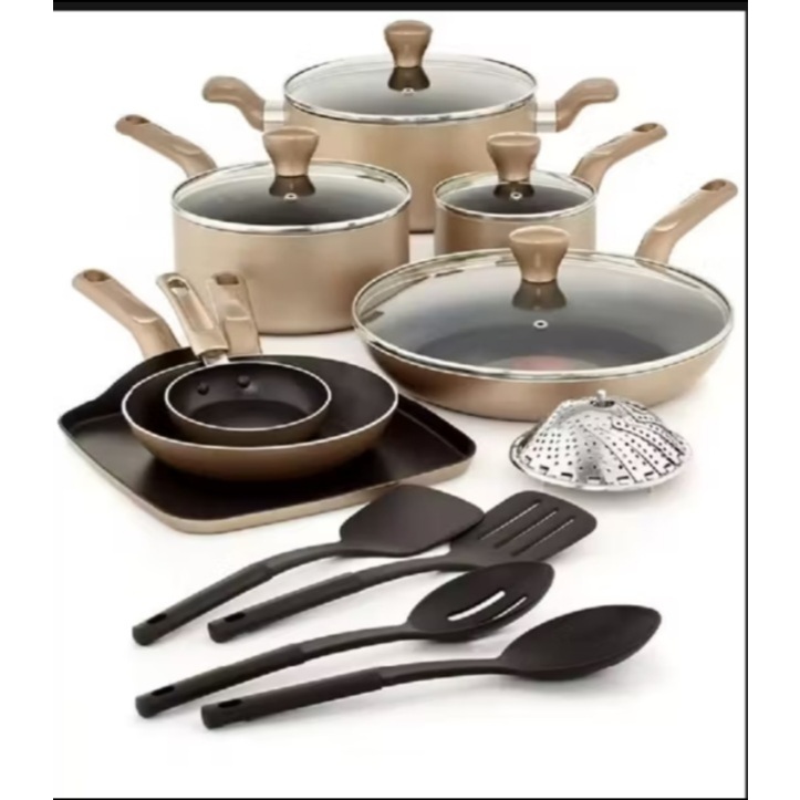 Nonstick Ceramic Rock 15 Pcs Cookware Set Non PFAS & PTFE & PFOA Handle ...