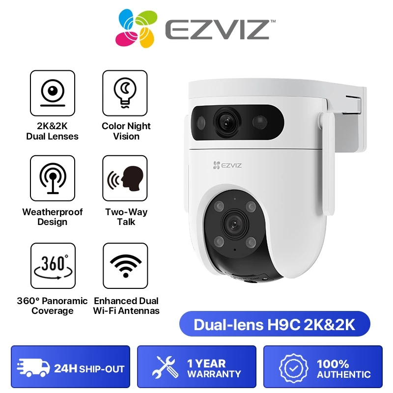 EZVIZ H9C 2K 3MP Dual Lens CCTV Security Camera Weatherproof Design ...