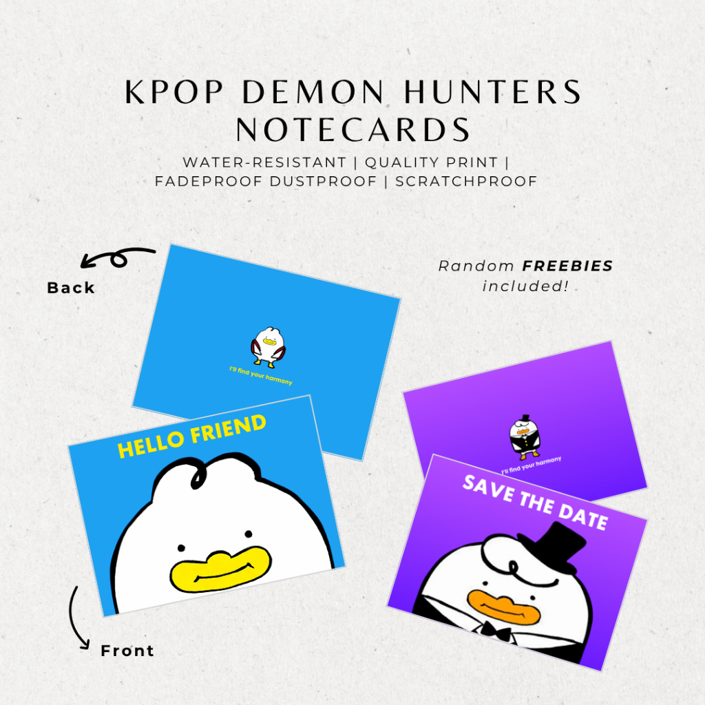 Kpop Demon Hunters Hello Friend and Save The Date A6 Notecards ...