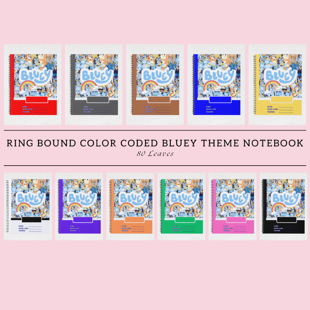 Ring Bound Bluey-Themed Color-Coded Personalized Notebook – 80 Leaves ...
