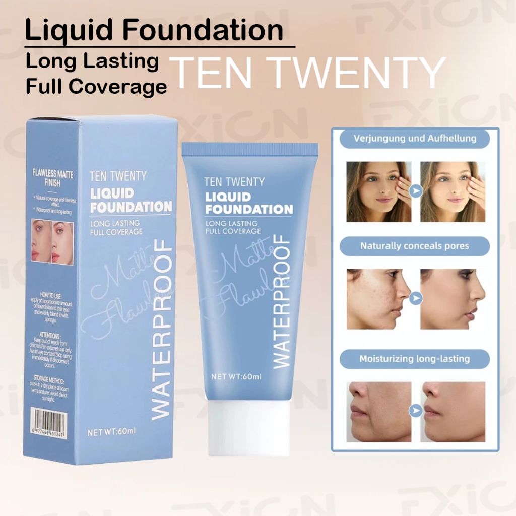 Ten Twenty Liquid Foundation Long Lasting Full Coverage - matte Long ...
