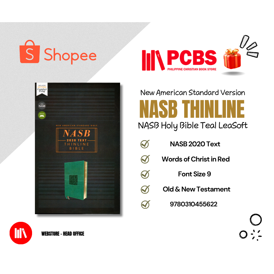 PCBS NASB Bible Thinline Teal LeatherSoft 2020 - NASB Holy Bible ...