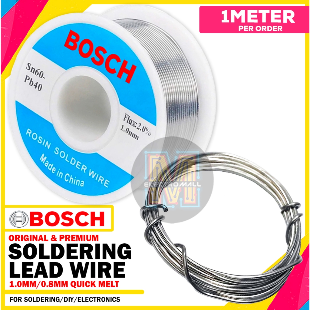 BOSCH Quick Melt Soldering Lead Solder Lead Wire 0.8mm 1.0mm ( 1 METER ...