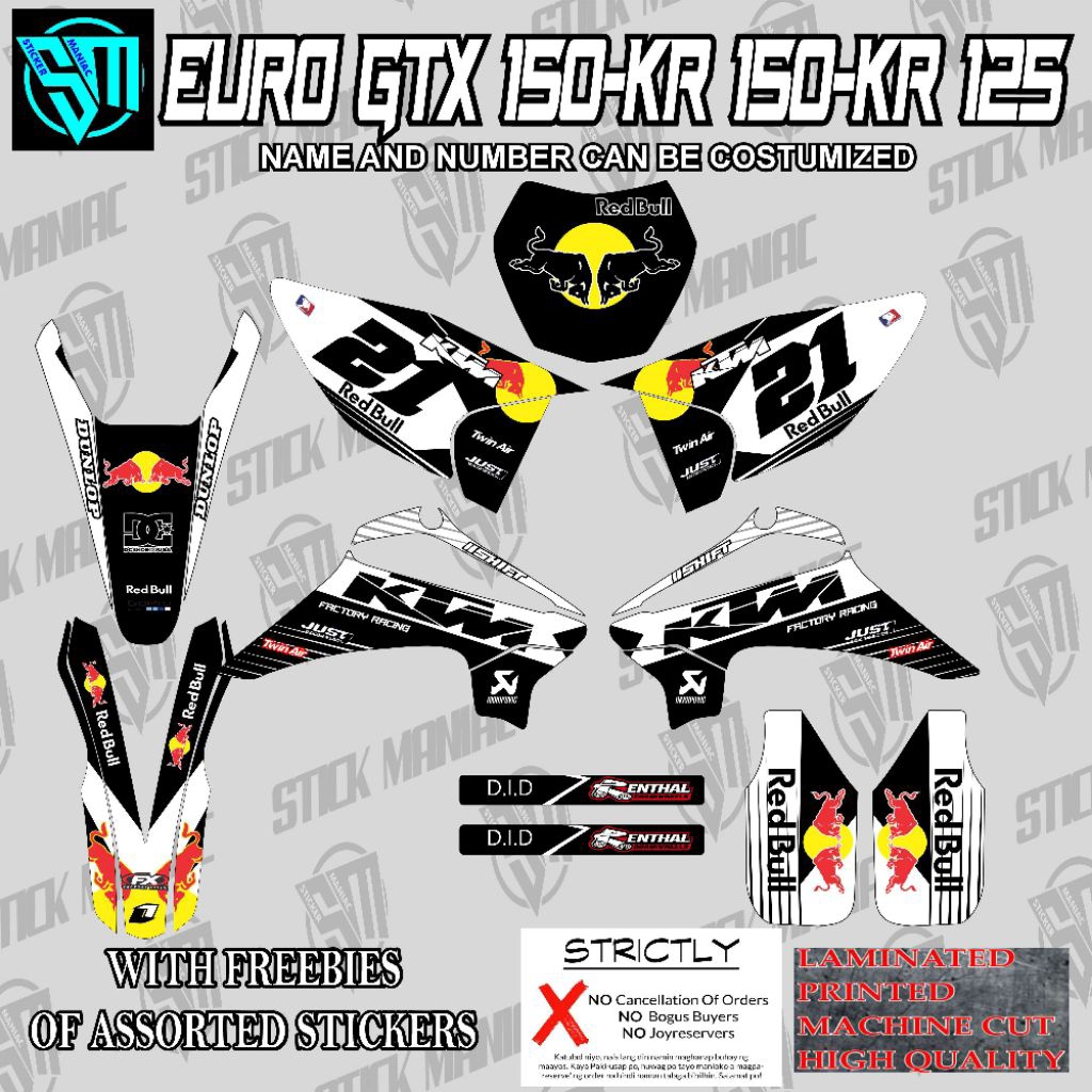 Custom Decals for Rusi KR 150 / KR 125 / Euro GTX 150 | Shopee Philippines