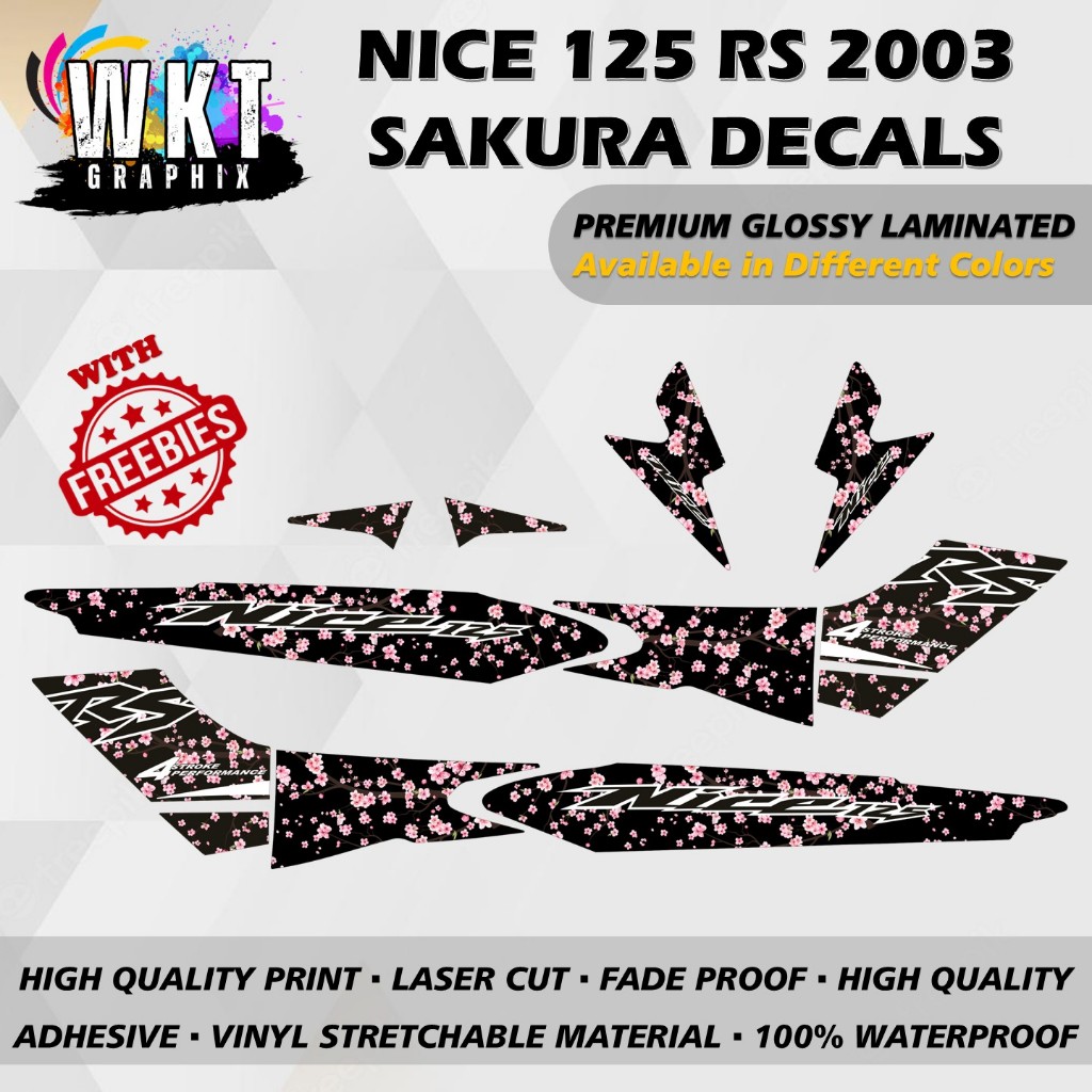 HONDA NICE 125 RS 2003 SAKURA DECALS STICKER (WATERPROOF, LAMINATED ...