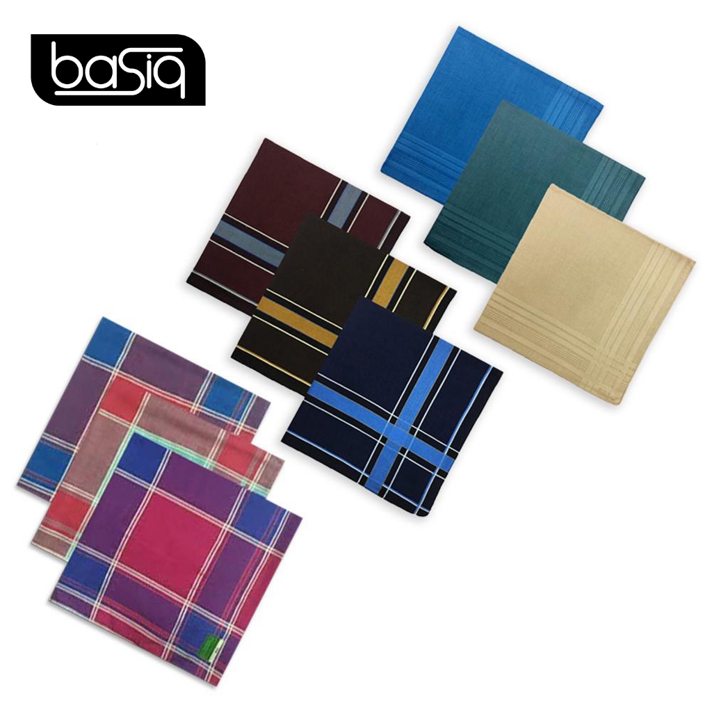 6pcs for 120 Cotton Handkerchief for Unisex Plain Checkered Assorted ...