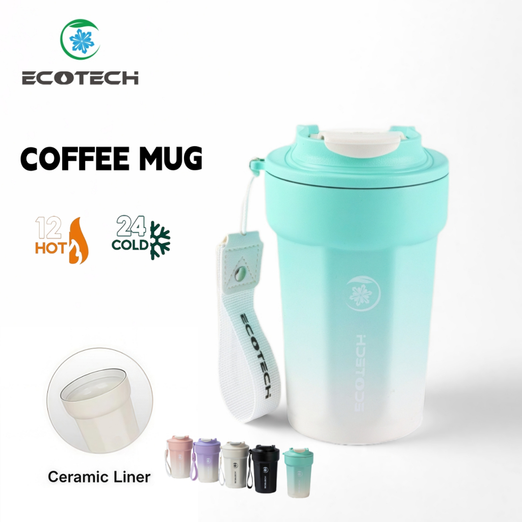 ECOTECH 13oz Coffee Mug with Ceramic Liner and Lid | Shopee Philippines