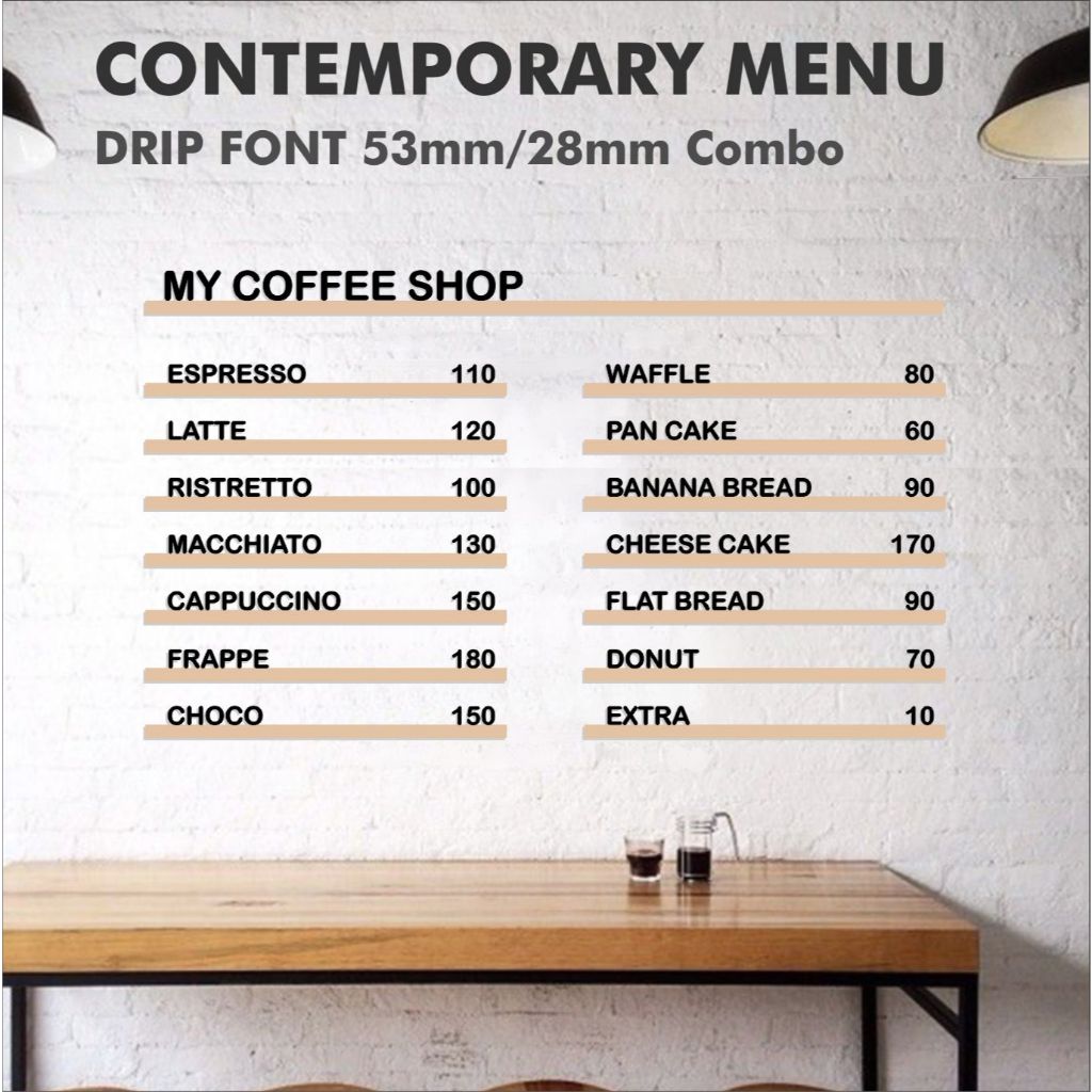 Contemporary Menu / Design Custom Plastic BLACK Letters / Coffee Wall ...