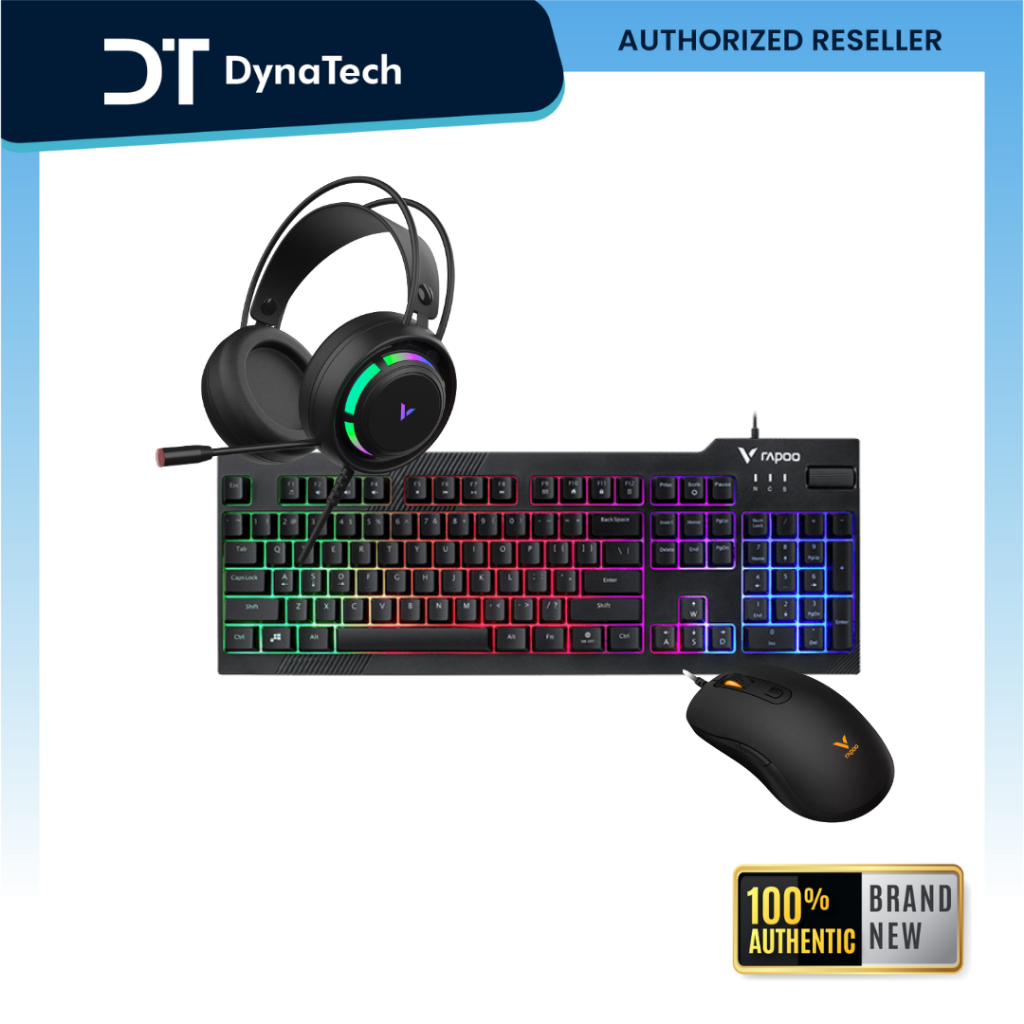Rapoo V16 RGB Optical Mouse + V50S RGB Backlit Keyboard + VH360 RGB ...