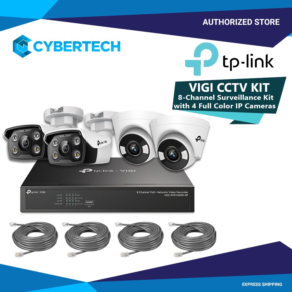 Tp-Link VIGI Kit-2 3MP-48 8-Channel NVR Surveillance Kit With 4 Full Color IP Cameras | Shopee ...