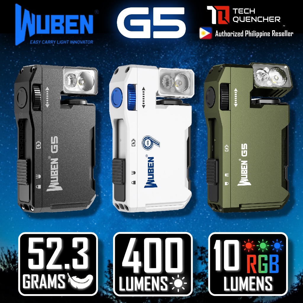 Wuben G5 Flashlight - Keychain Light - 400 Lumens - RGB - 52.3grams ...