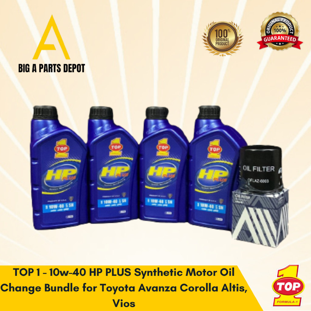Top 1 - 10w-40 HP Plus Synthetic Motor Oil Change Bundle for Toyota ...