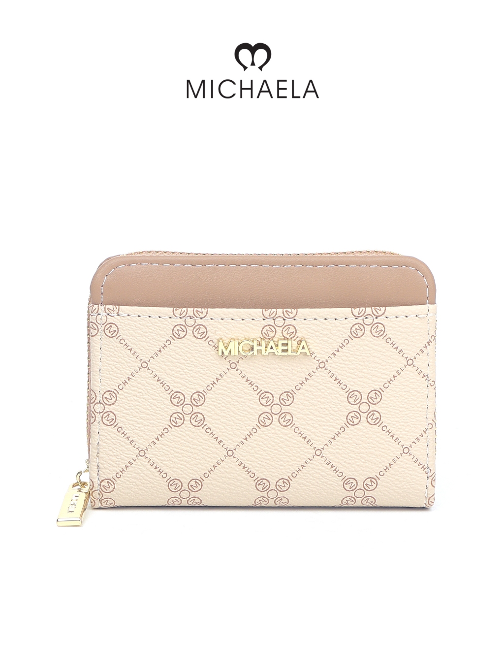 MICHAELA Compact Checkered Card Holder 13 Slots Stylish Zipper Wallet ...