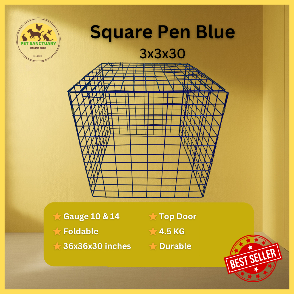 Square Pen Blue 3x3x30 / Cock cage / Kulungan ng manok / Chicken Pen ...