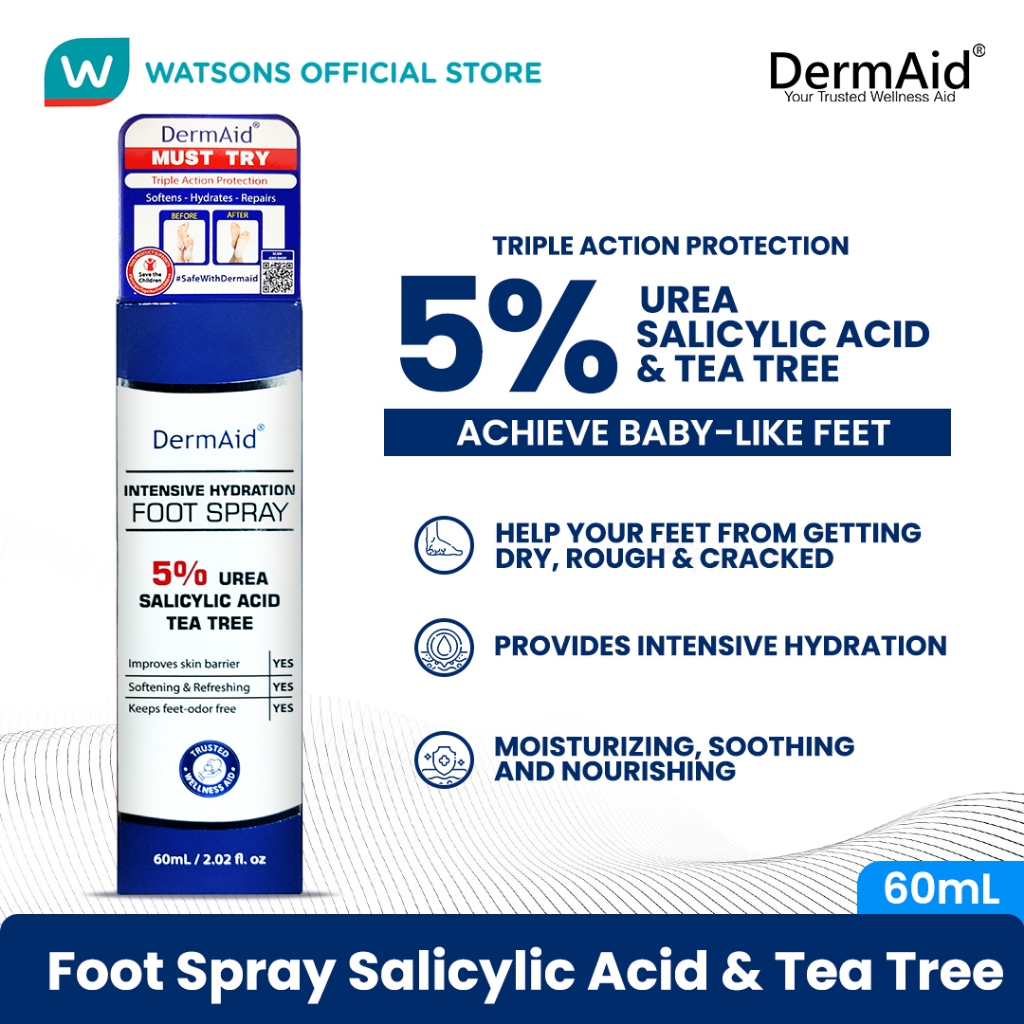 DERMAID Foot Spray Salicylic Acid and Tea Tree 60ml | Shopee Philippines