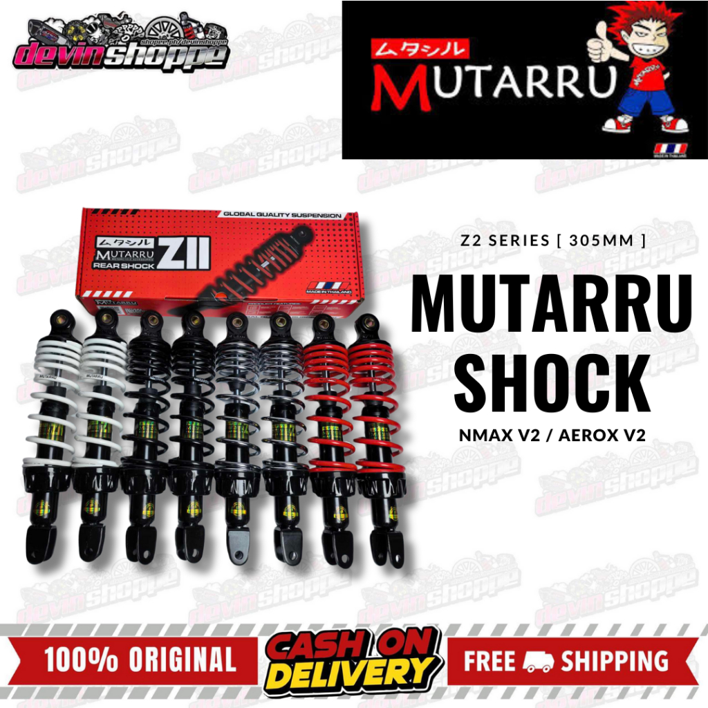 Mutarru Shock Z2 Series 305mm for NMAX V2 & Aerox V2 Global Quality ...