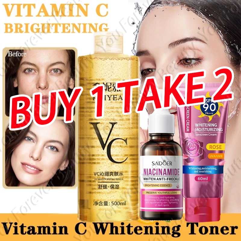 【BUY 1 TAKE 2】Vitamin C Toner Set Essence Whitening Face and Body ...