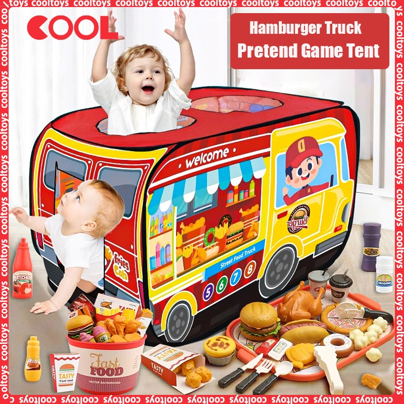 Fried Chicken Hamburger Tent Simulation Kitchen Toys for Kids Fast Food ...
