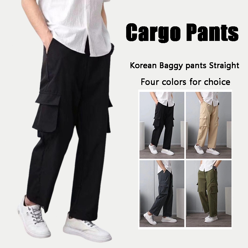FM Cargo pants for men korean baggy straight 2025 new cargo pants ...