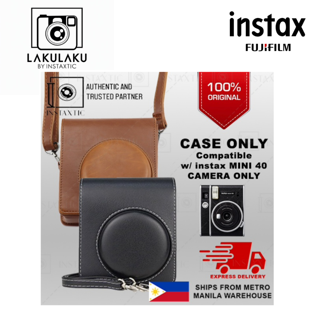 Fujifilm Instax PU Leather Case with sling strap for Instax Mini 40 ...