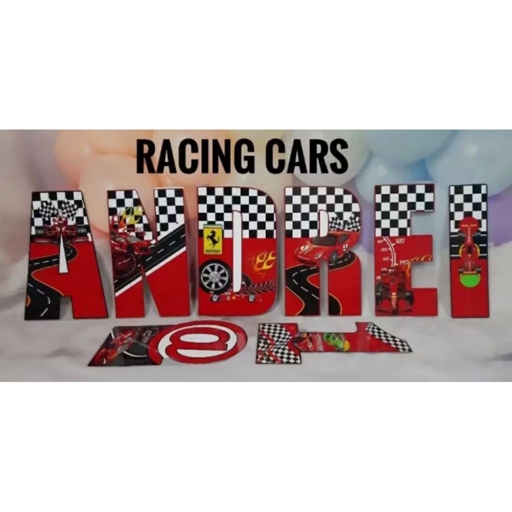 Racing theme customized 8 inches letter standee | Shopee Philippines