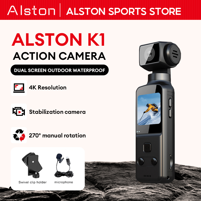 Alston K1 4K HD Pocket Action Camera 1.33 inch Anti shake of the body ...