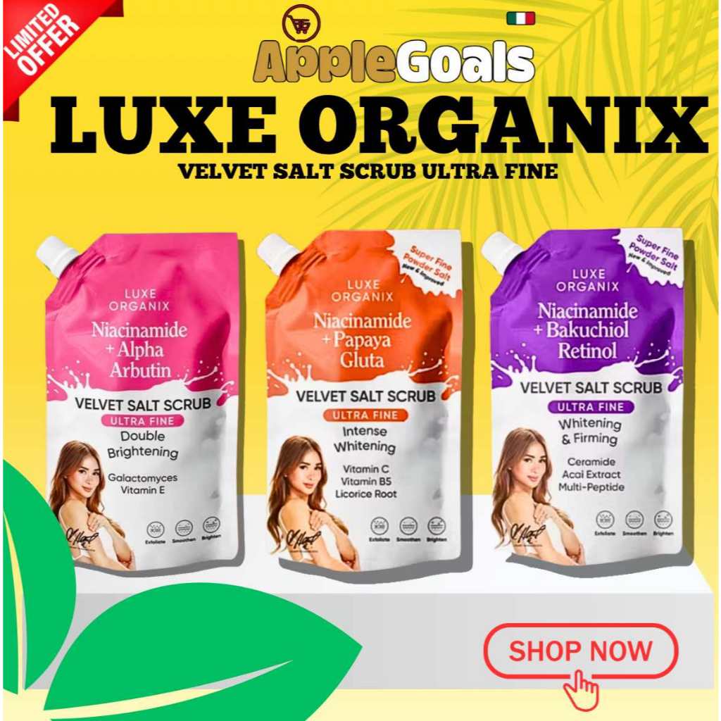 LUXE ORGANIX VELVET SCRUB ULTRA FINE BODY SCRUBS 300G Alpha Arbutin ...