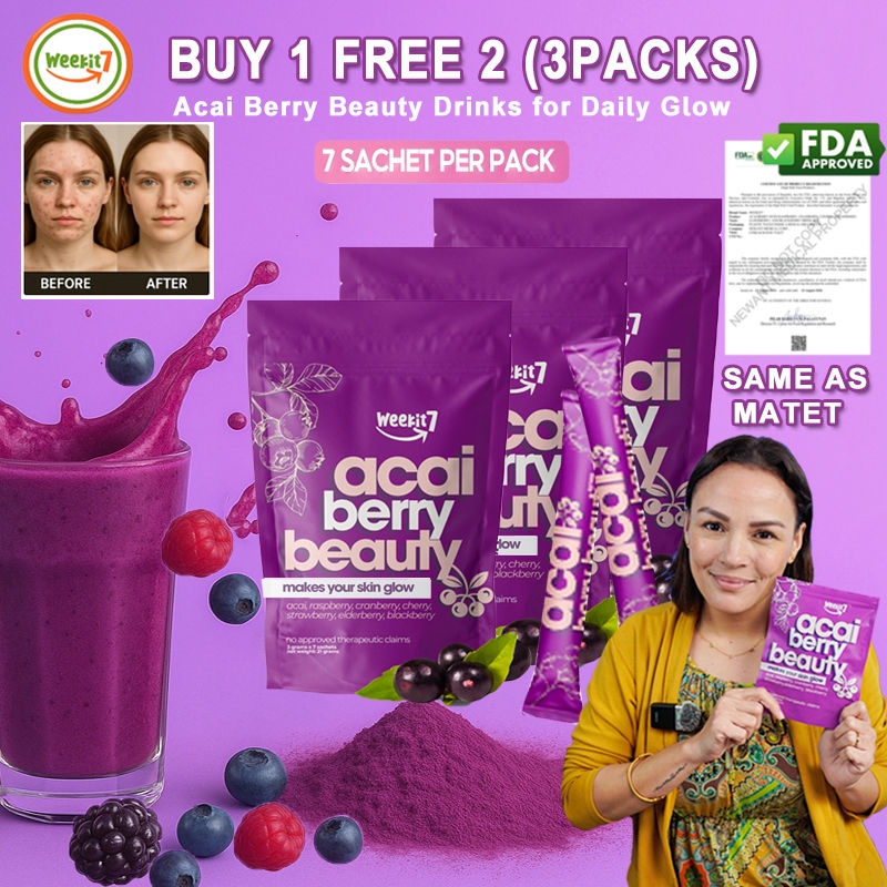 3 Packs Weekit7 Organic Acai Berry Powder Mixed Berry Juice Beauty ...