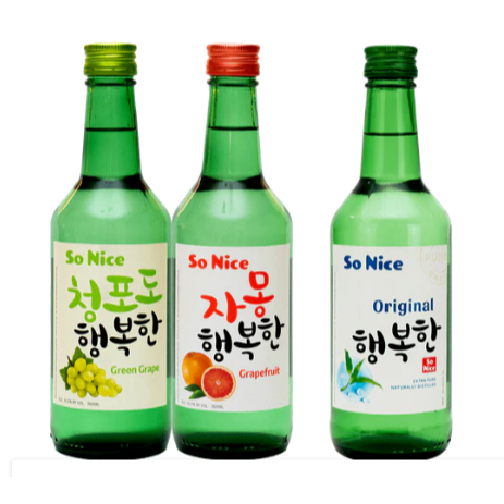 SO NICE SOJU 360ml Original, Grape Fruit, Green Grape | Shopee Philippines