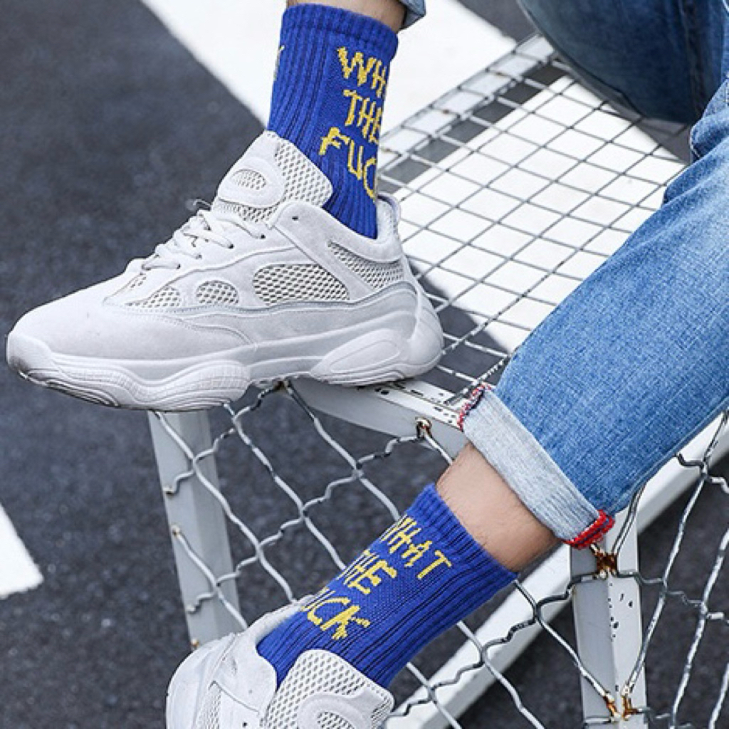 Iconic Socks What The WTF Mid Cut Street Style Design | Shopee Philippines