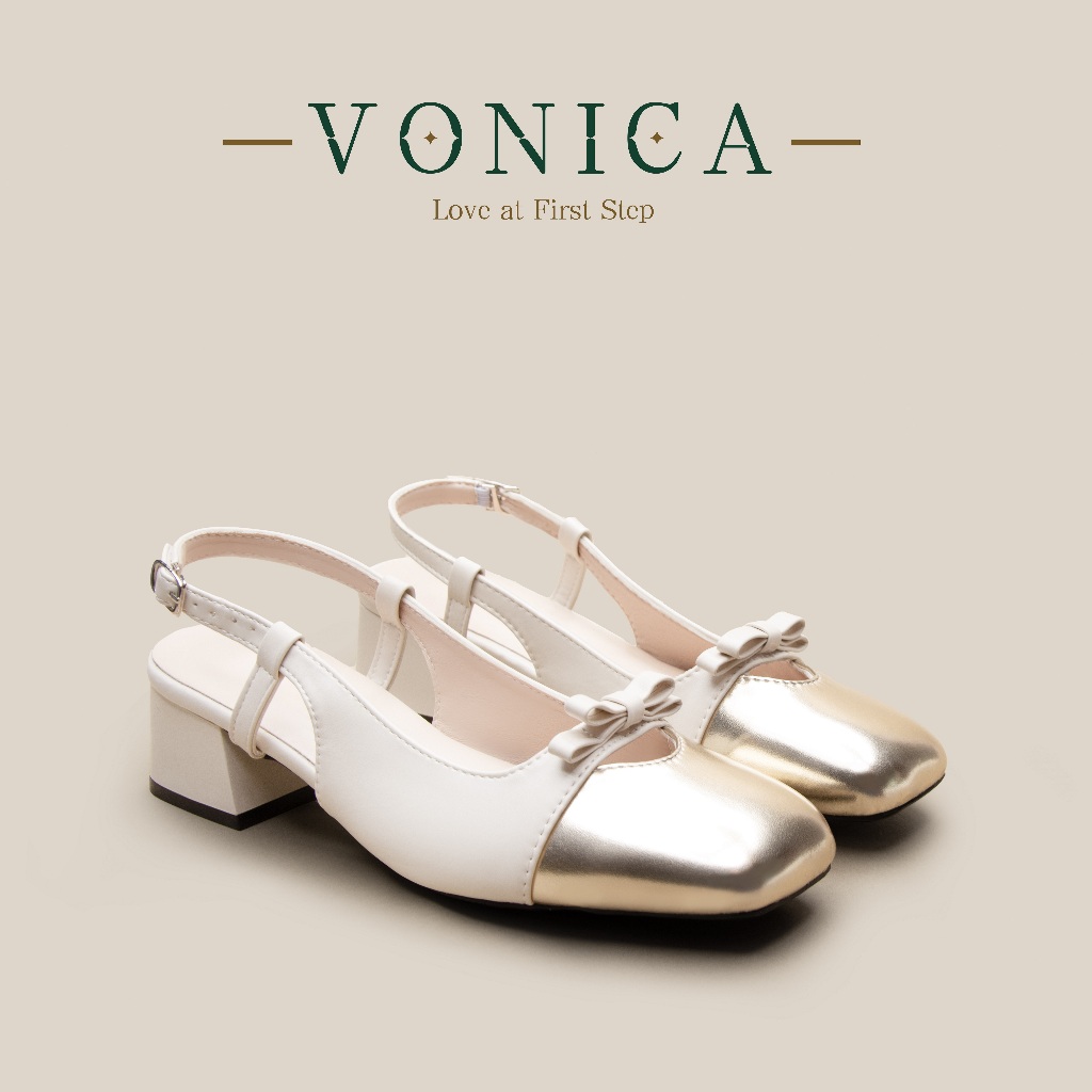 VONICA Square Toe Chunky Heels Mary Jane Shoes for Women | Shopee ...