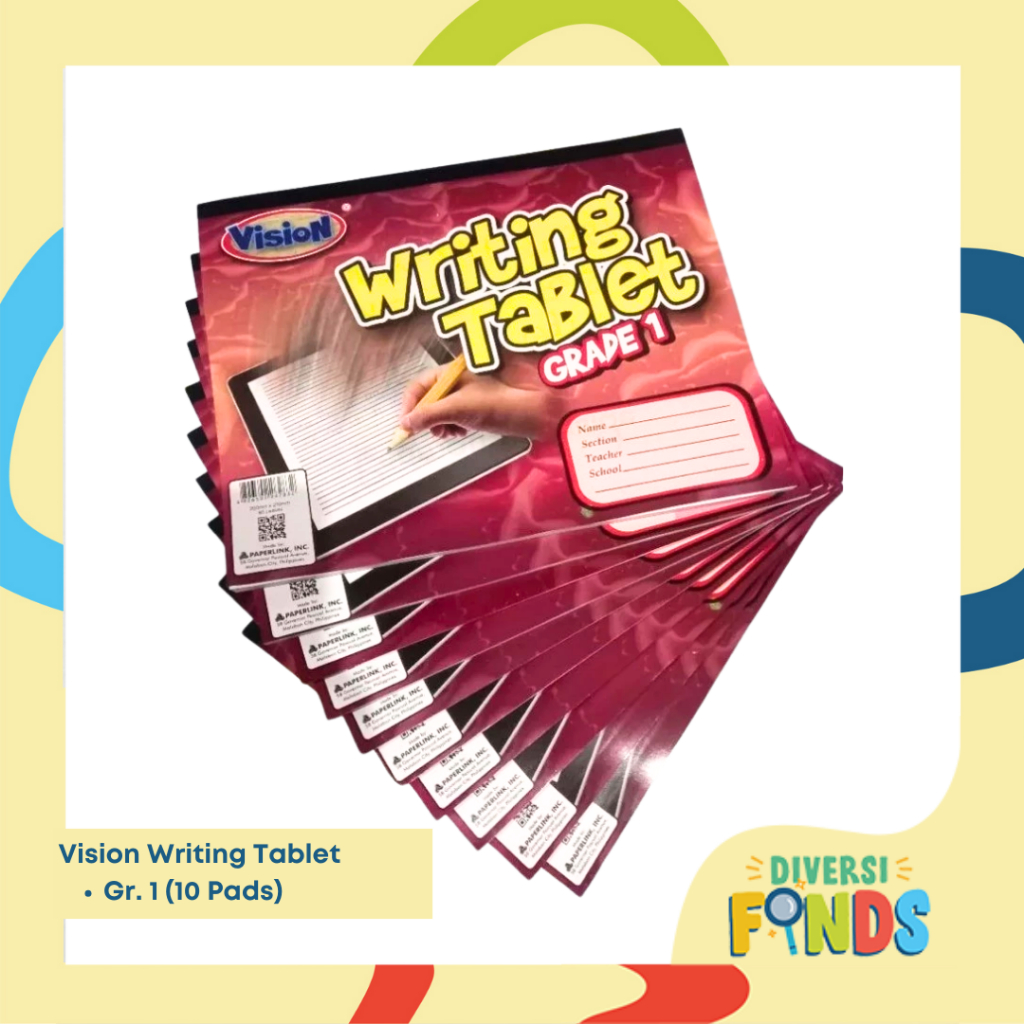 10 Pads Vision Writing Tablet - Grade 1, Grade 2, Grade 3 | Shopee ...