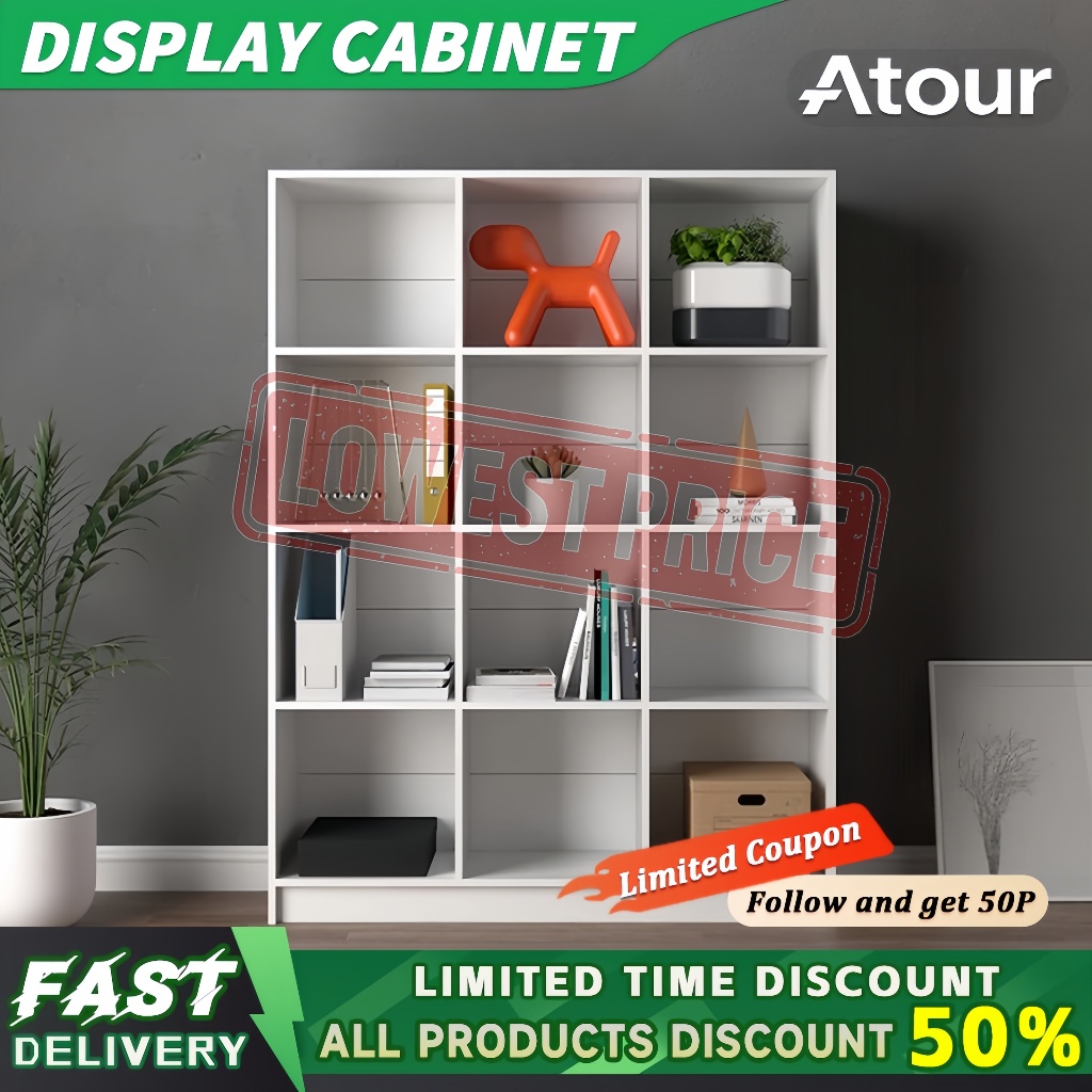 ATOUR [175CM Tinggi] 12 Box Book Shelf Book Rack Rak Buku Divider ...