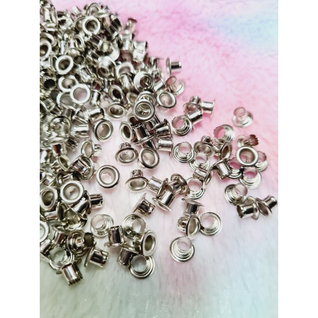 EYELET, SILVER, 50 PCS, 4mm | Shopee Philippines