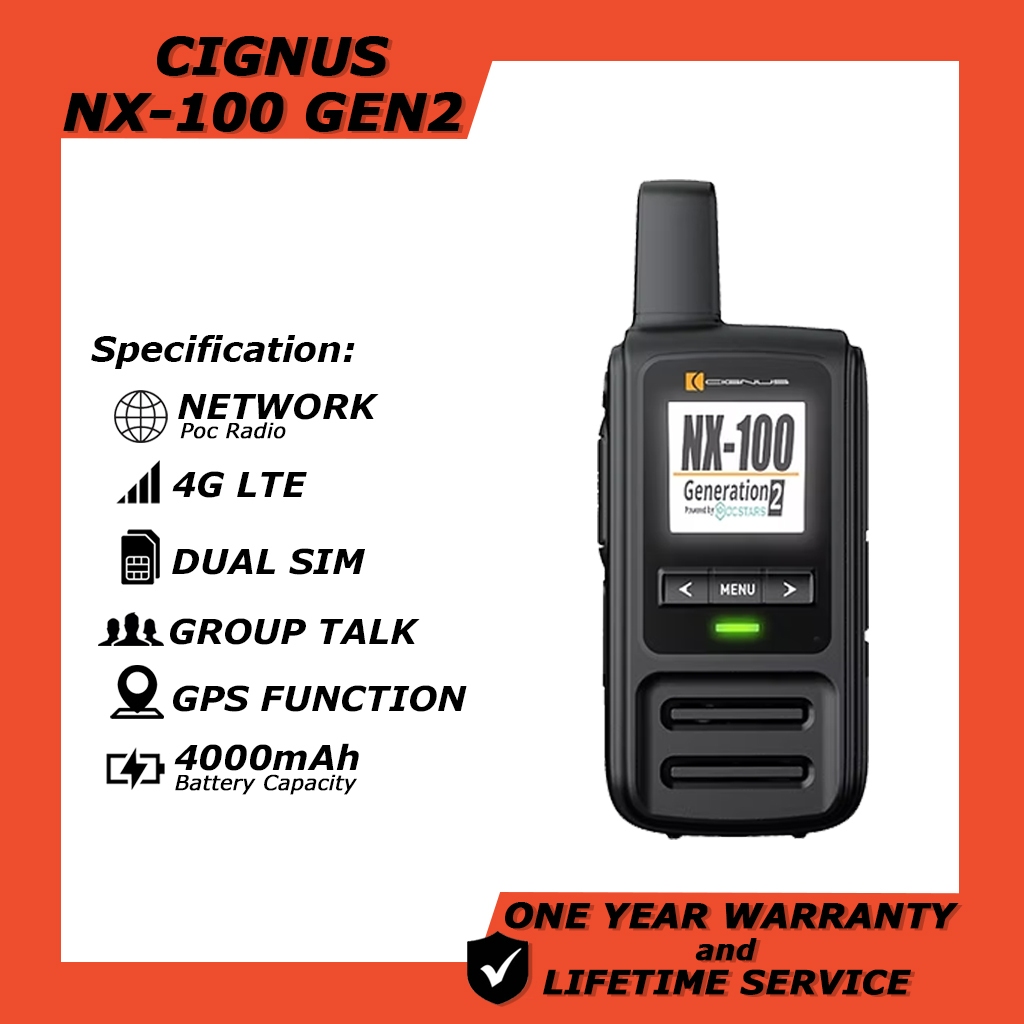 CIGNUS NX100 Generation 2 (POC Radio) NETWORK RADIO DUAL SIM | Shopee ...