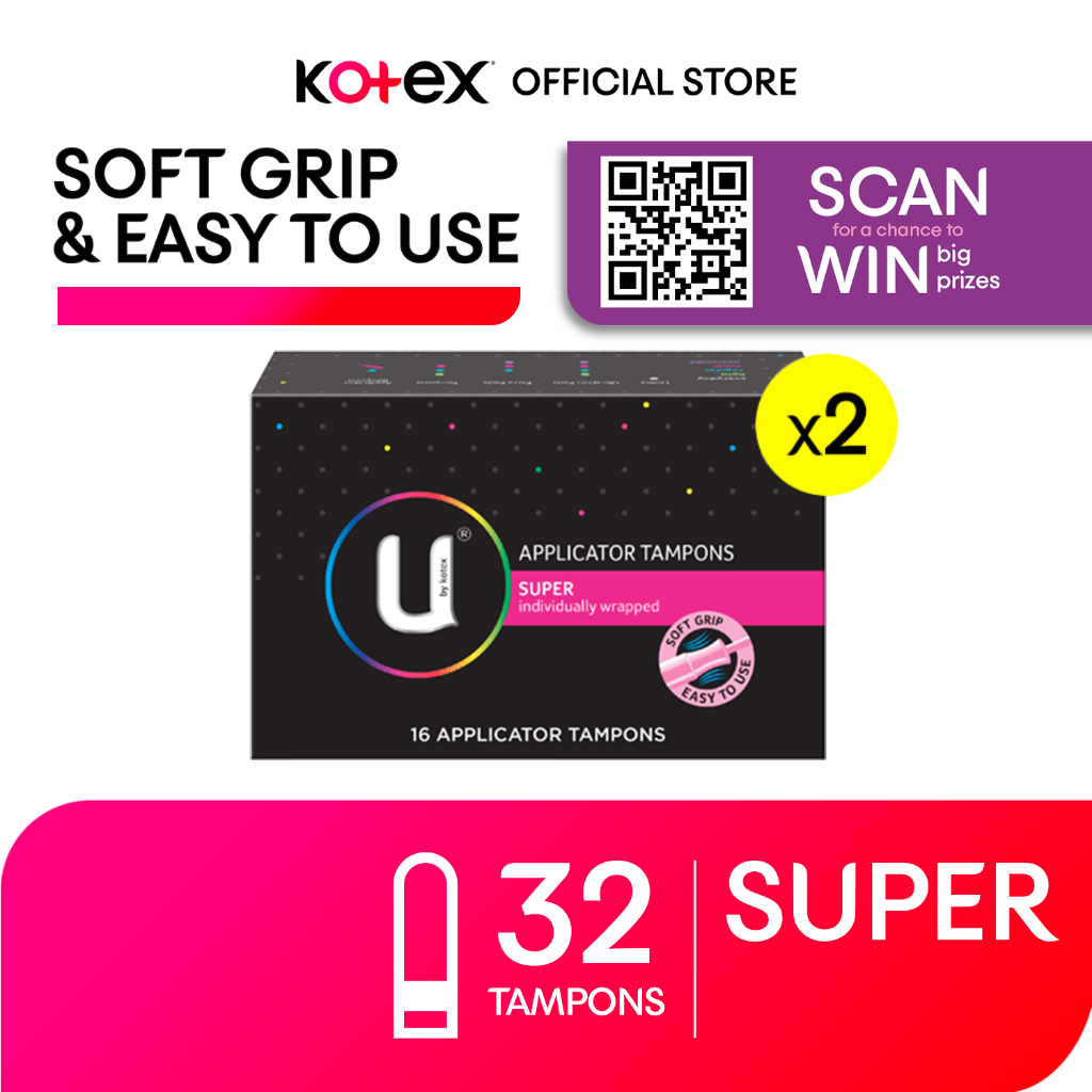 Kotex Tampons by U 16 Tampons X 2 Packs 32 Tampons | Shopee Philippines