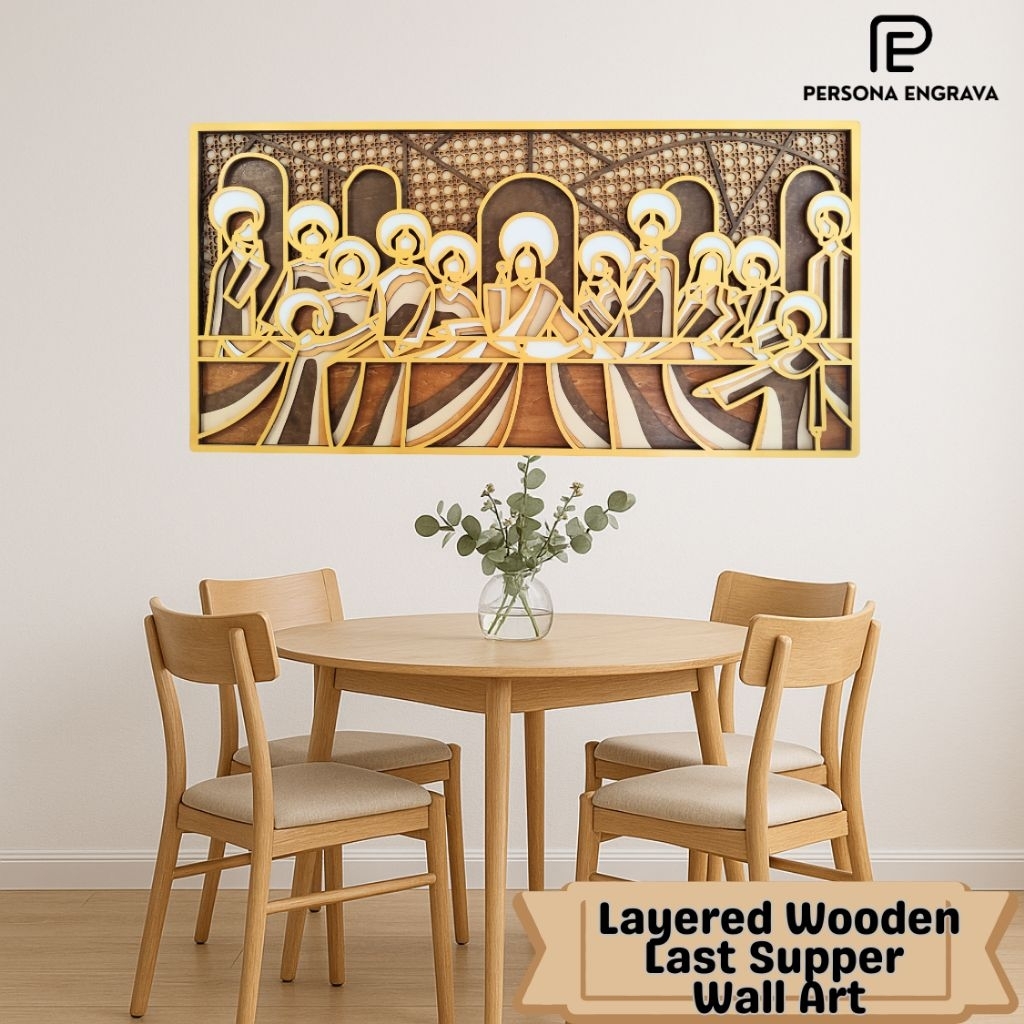 Layered Wooden Last Supper | 3D Laser Cut Religious Wall Art ...