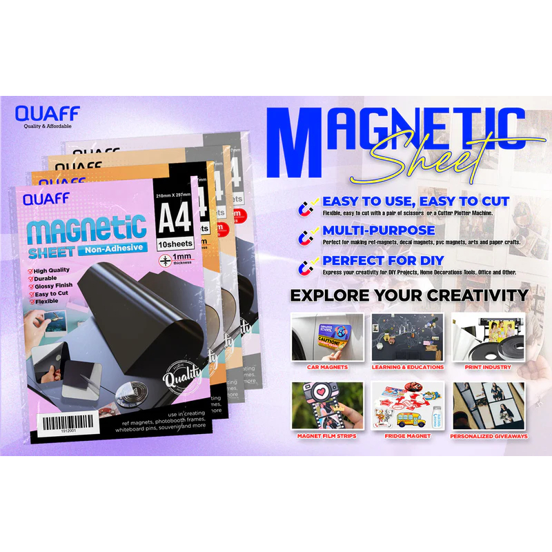A4 SIZE MAGNETIC SHEET(10 SHEETS)ADHESIVE AND ORDINARY 1MM | Shopee ...