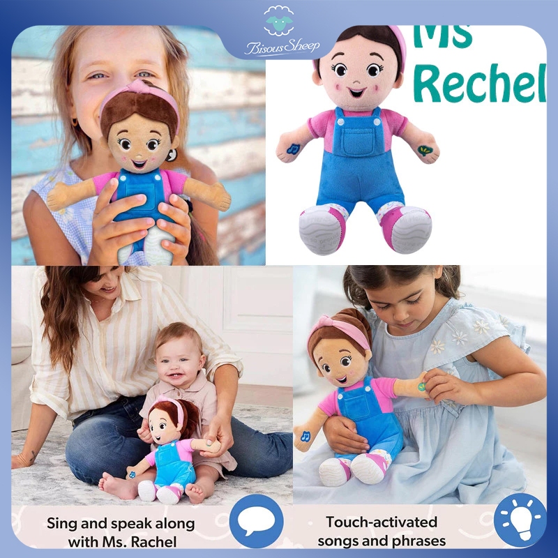 Cartoon Ms Rachel Plush Speak & Sing Doll Baby Toddler Soft Sleeping ...